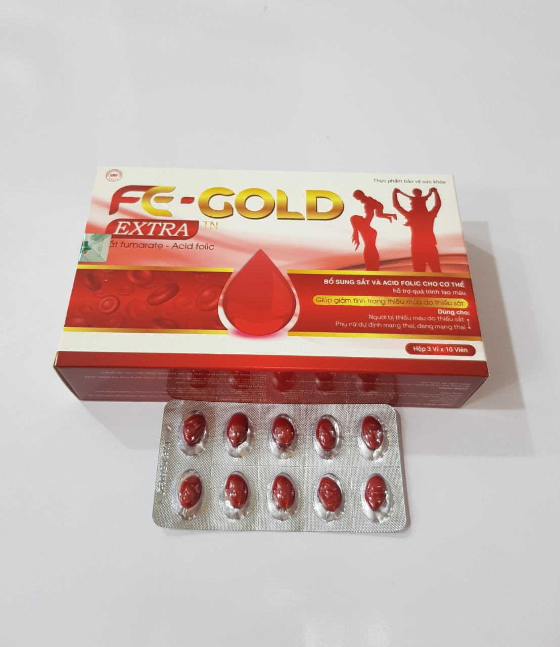 Viên Fe - Gold Extra: Bổ sung sắt và acid folic cho cơ thể,giúp giảm ...